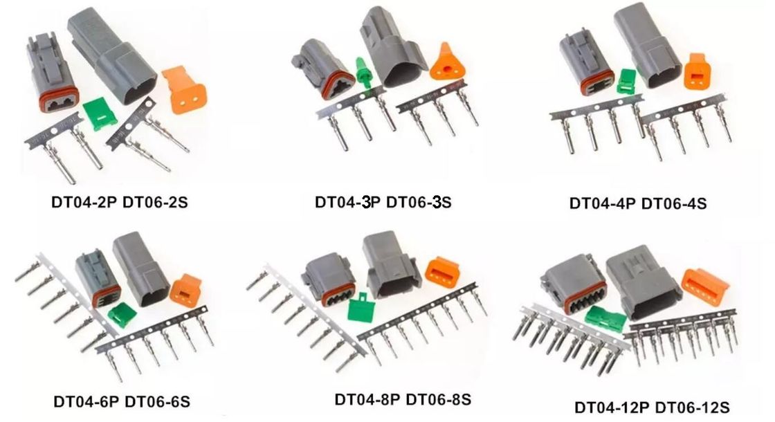 4 Pos Dt04-3p Over Molded Single Ended Cable Assembly Waterproof